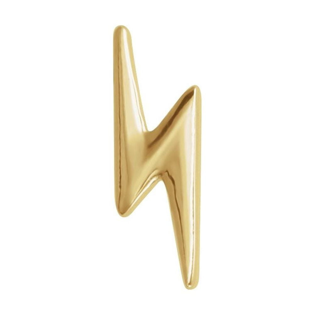 Semi-Polished 18k Yellow Gold Lightning Bolt Metal Trim Finished ...