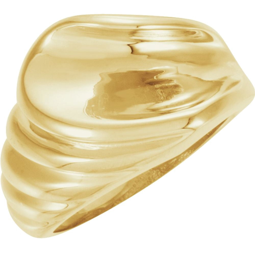 Semi-Polished 18k Yellow Gold Metal Fashion Remount Freeform Bypass ...