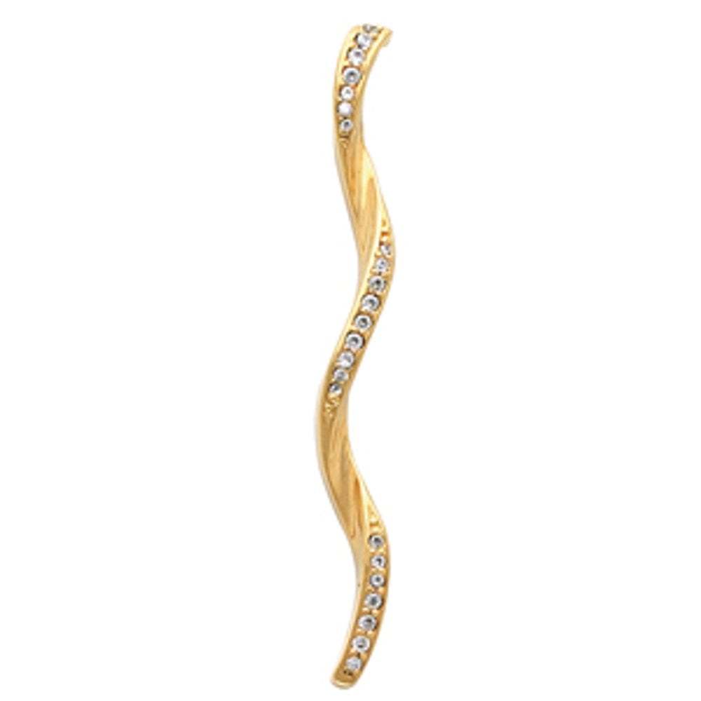 Semi-Polished 18k Yellow Gold Round Shape Vertical Twist Wavy Linear ...