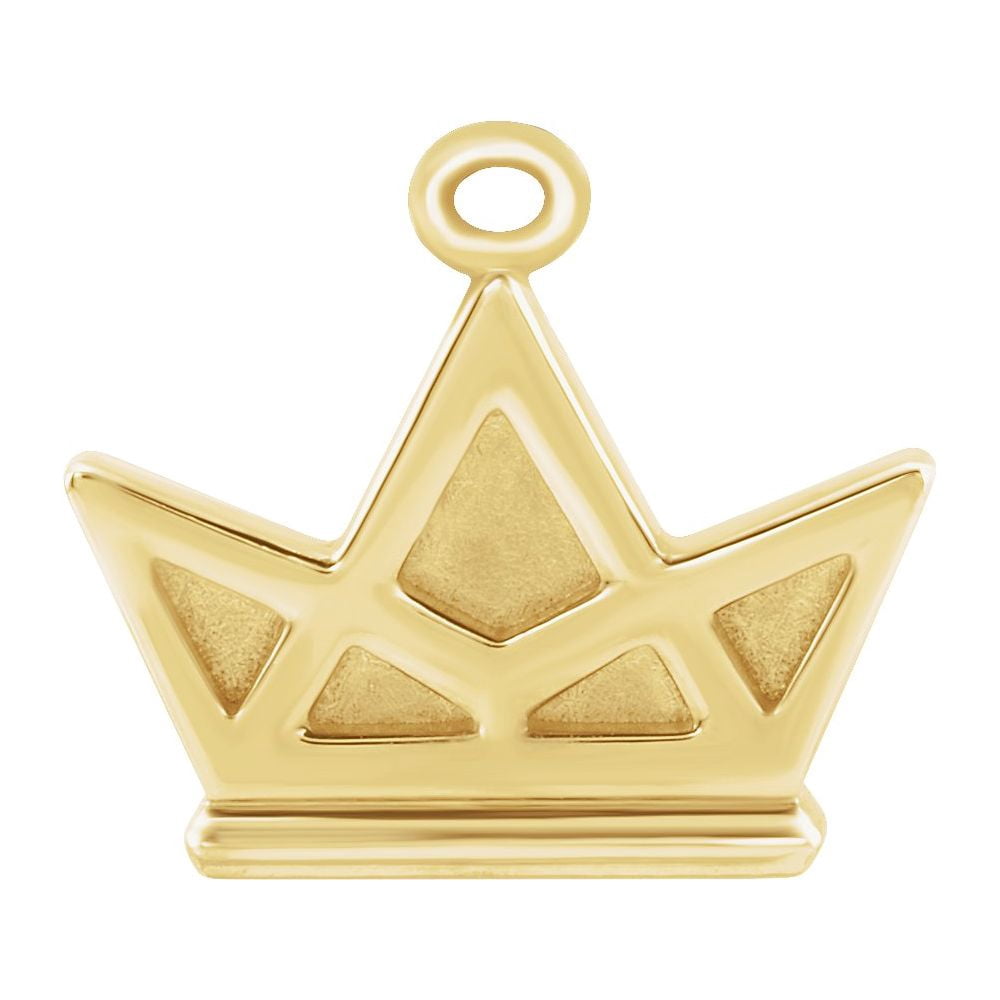 Semi-Polished 18k Yellow Gold Tiny Crown Dangle Link Finished Finding ...