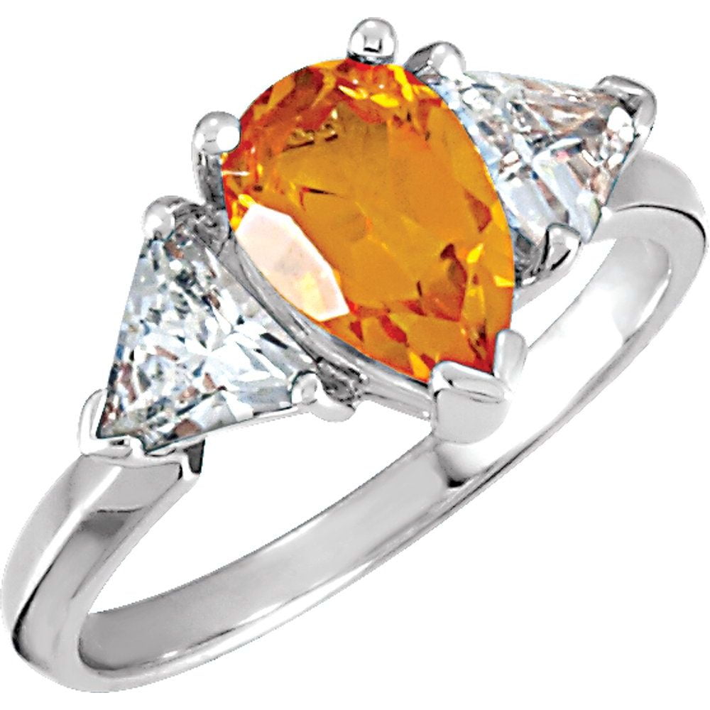 Semi-Polished Continuum Sterling Silver 6x4mm 3 Three-Stone Ring Fine ...