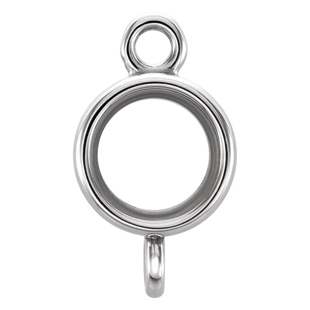 Semi-Polished Platinum 2mm Round Shape Bezel-Set Dangle Link Finding ...