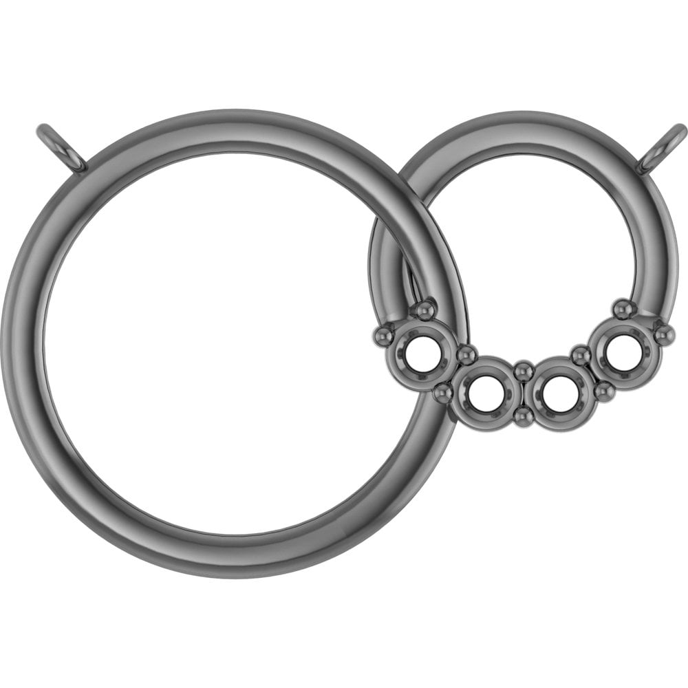 Semi-Polished Platinum 4-Stone Family Interlocking Circle Necklace ...