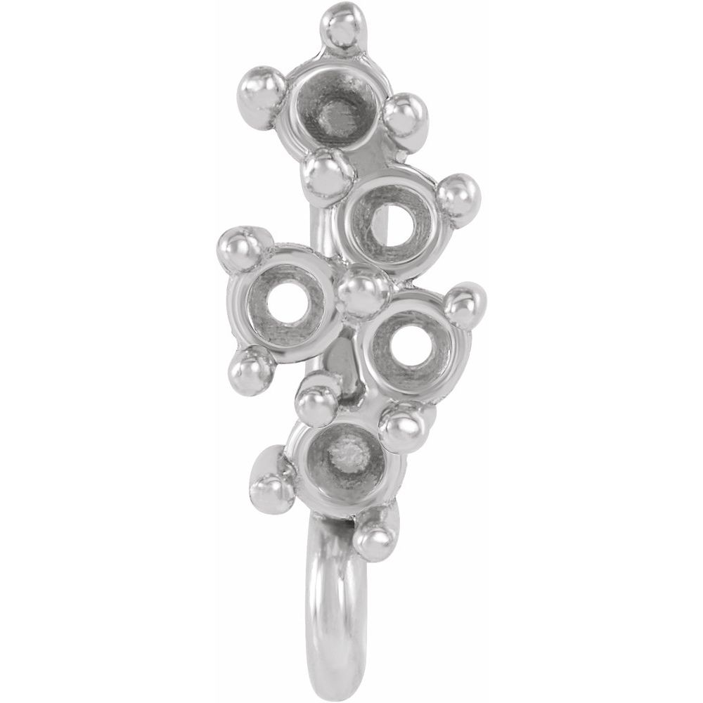 Semi-Polished Platinum ID Cluster Hidden Bail with Ring Finding ...