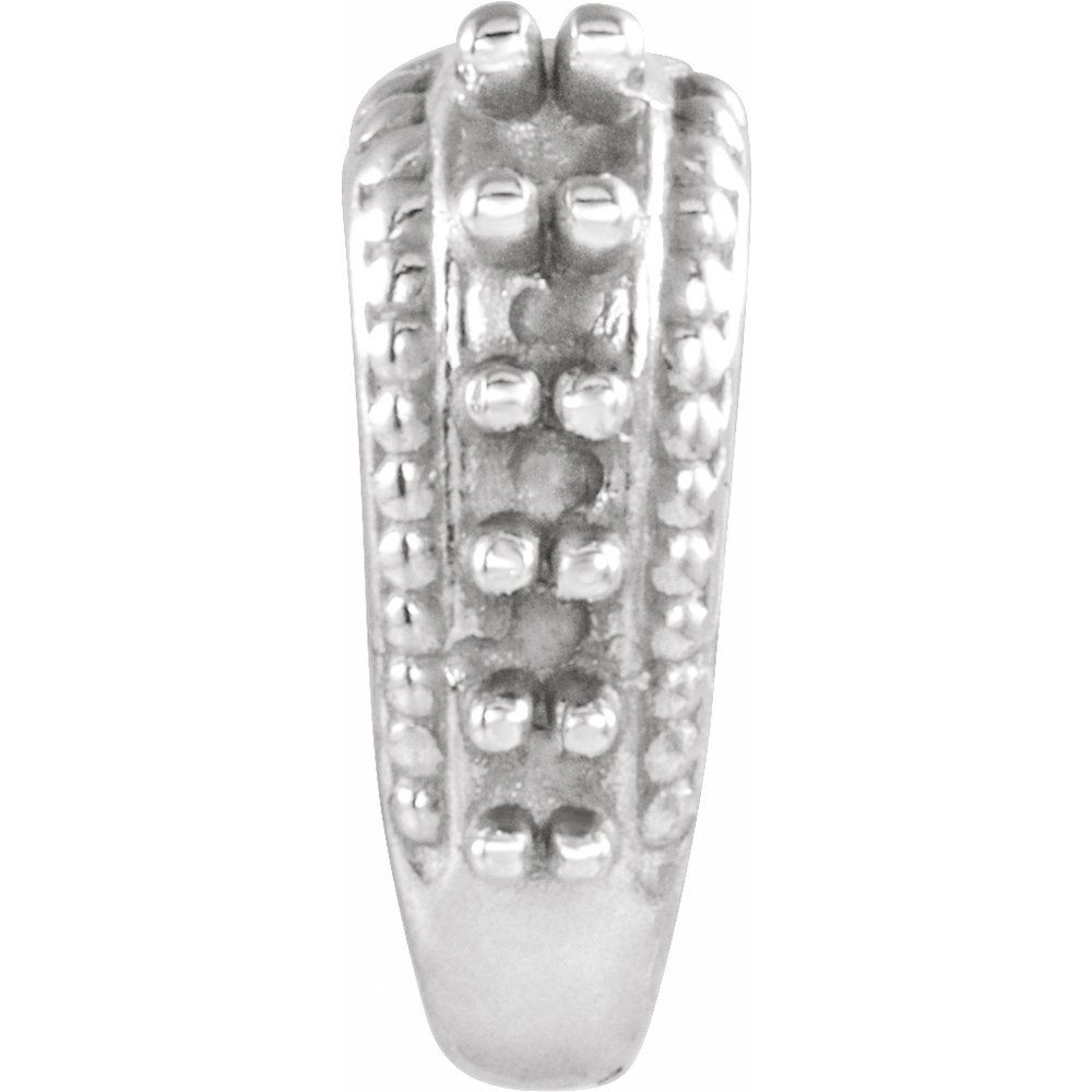 Semi-Polished Platinum ID Granulated Fancy Tapered Bail Finished ...