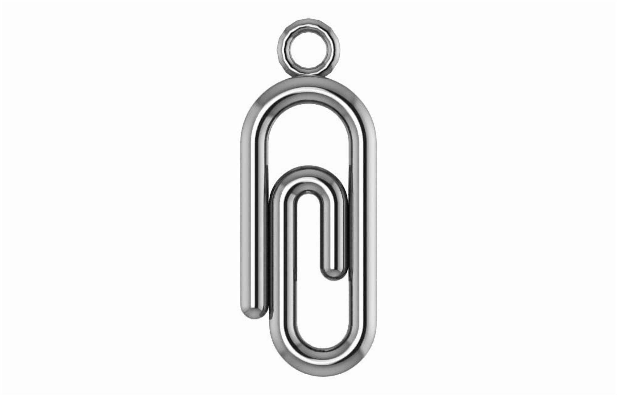Semi-Polished Platinum Paper Clip Dangle Link Finished Finding ...