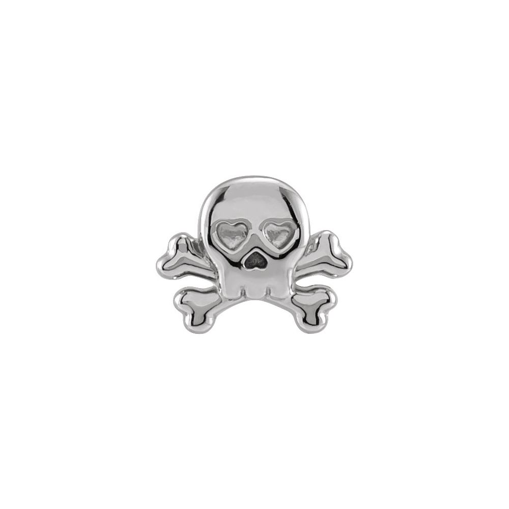 Semi-Polished Platinum Skull and Crossbone Metal Trim Finished Finding ...