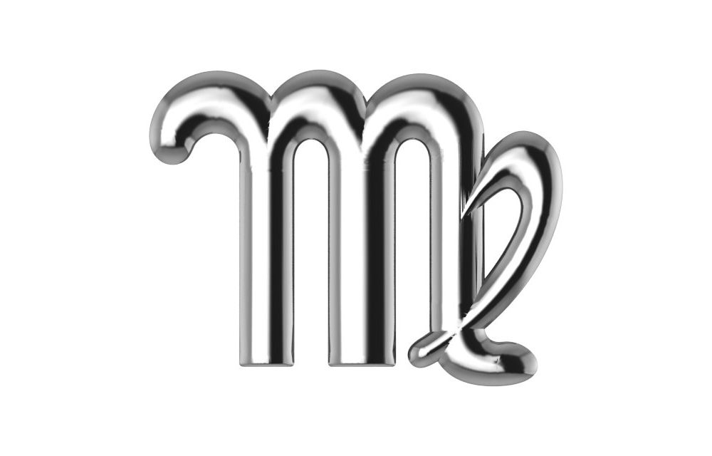Semi-Polished Sterling Silver Virgo Symbol Metal Trim Finished Finding ...