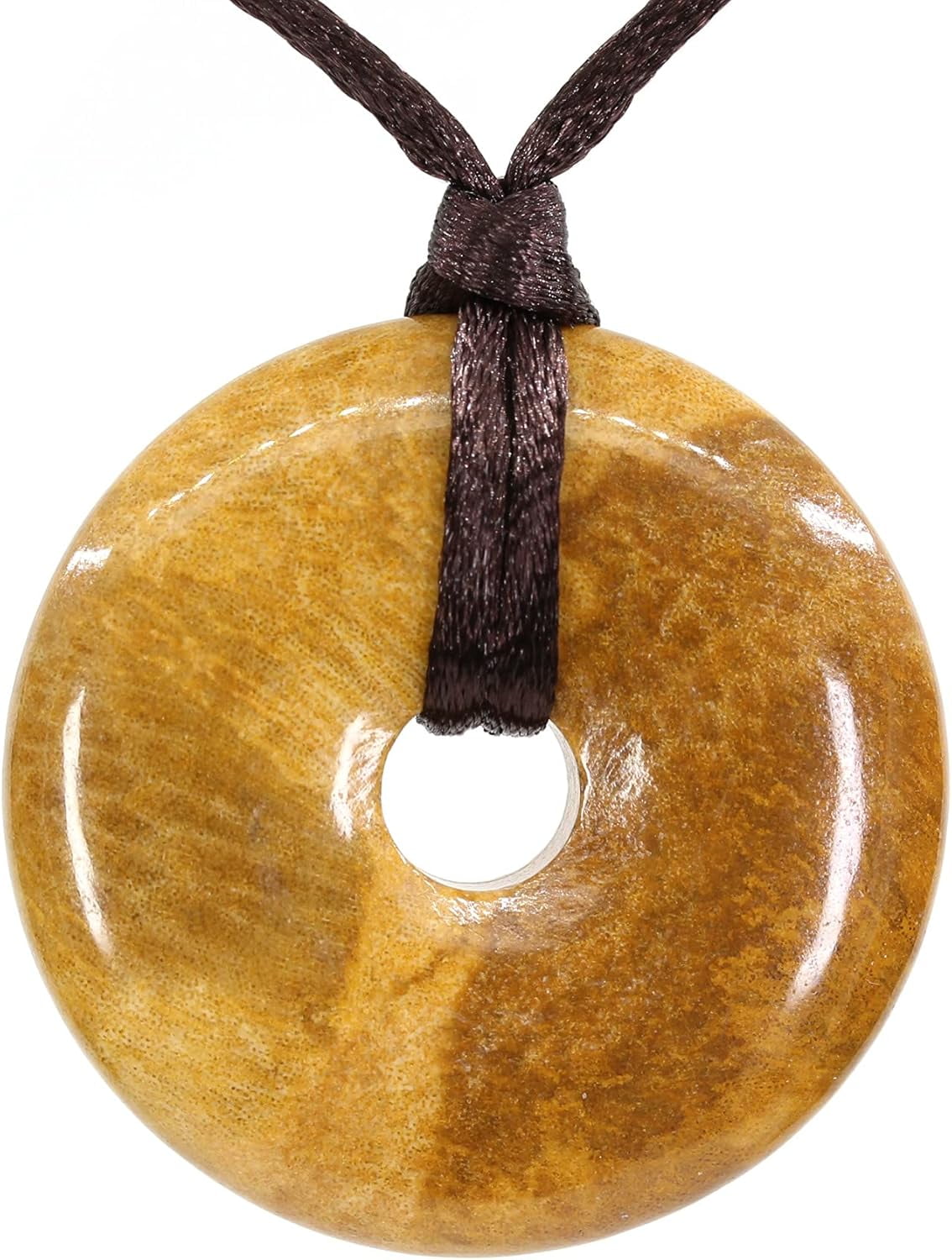 Semi Precious Gemstones Natural 40Mm Circle Peace Donut Beads ...