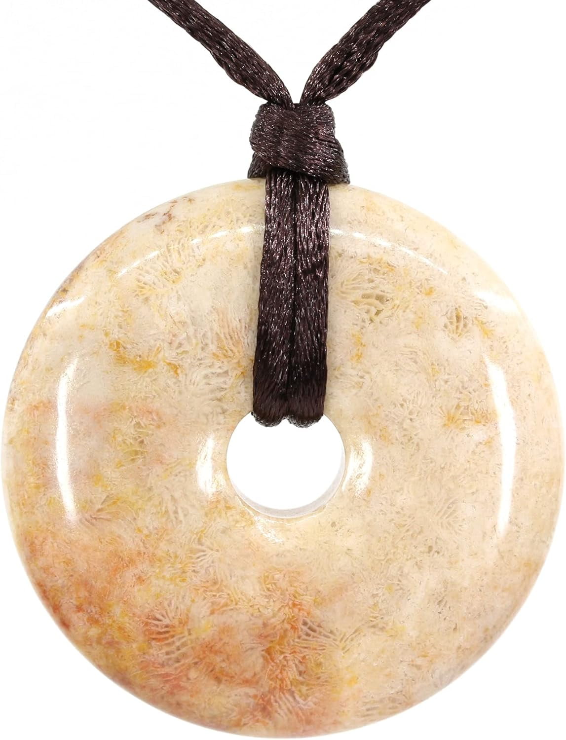 Semi Precious Gemstones Natural 40Mm Circle Peace Donut Beads ...