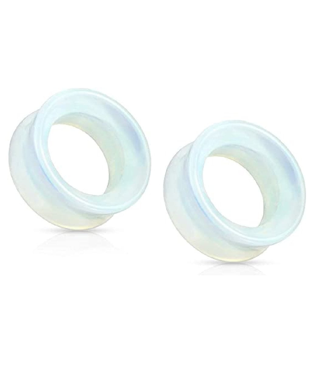 Semi Precious Opalite Stone Double Flared Saddle Tunnel - Walmart.com