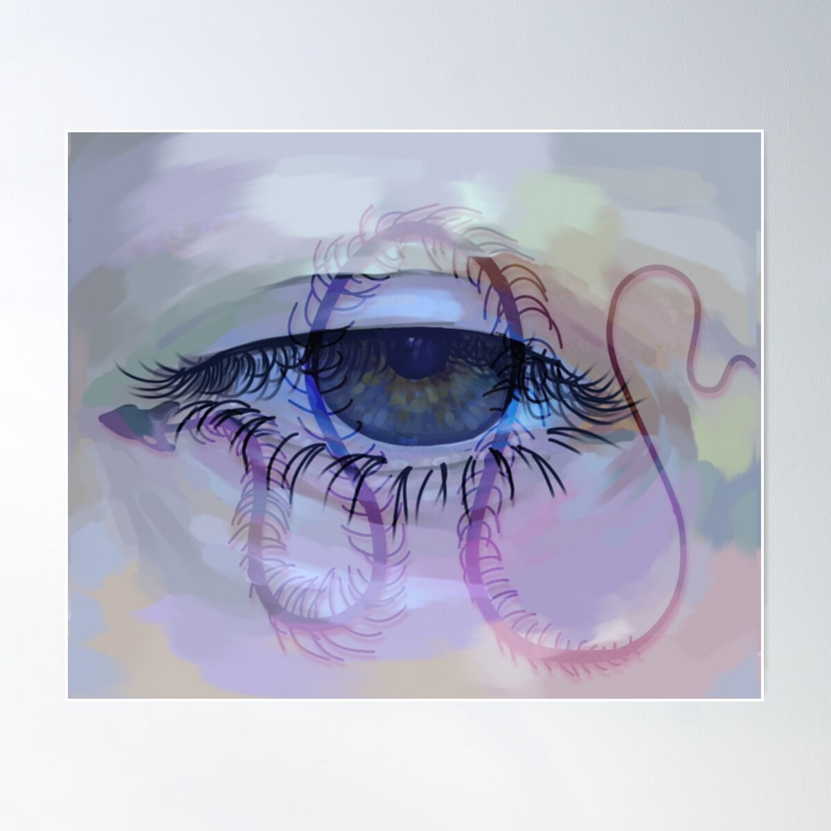 Semi-Realistic Eye Sticker & Poster Poster Wall Art, Modern Wall Decor ...