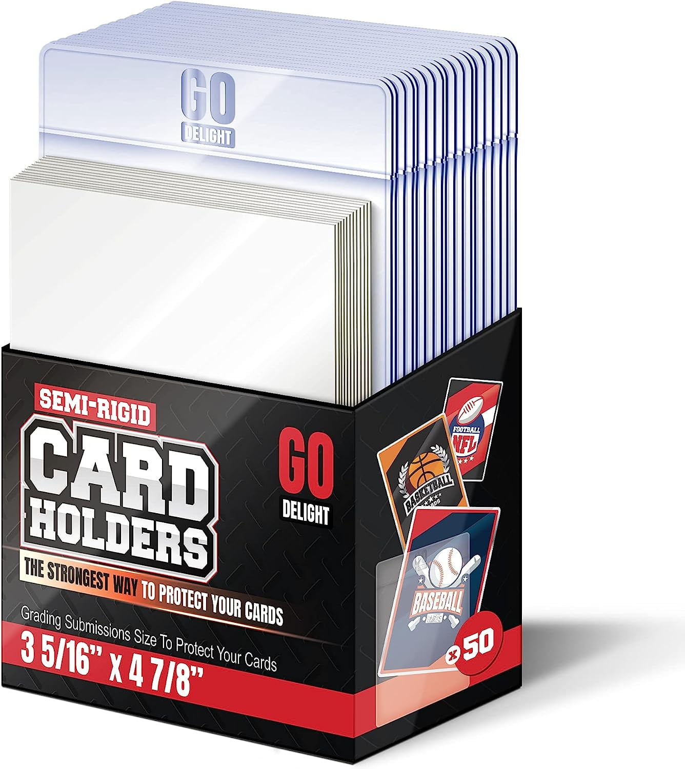 Semi Rigid Card Holders 50 Card Holders for Trading Cards and 50 Penny ...