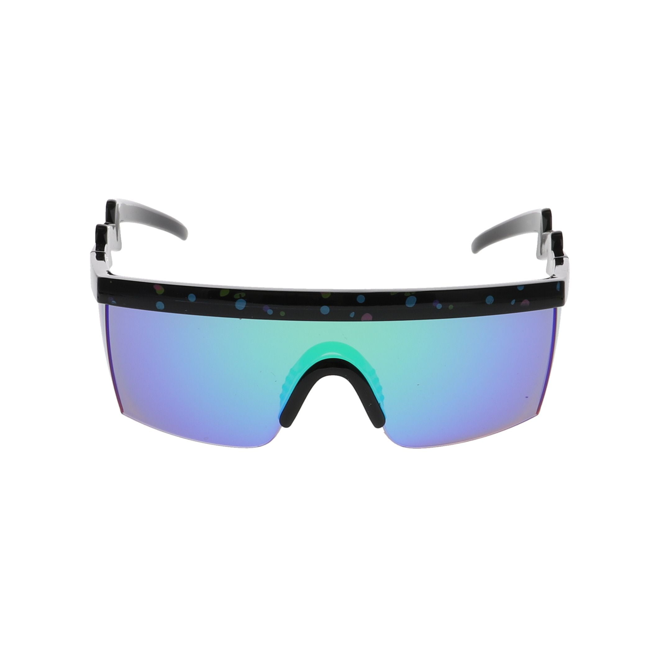 Semi Rimless Goggle Style Retro Rainbow Mirrored Lens ZigZag Sunglasses ...