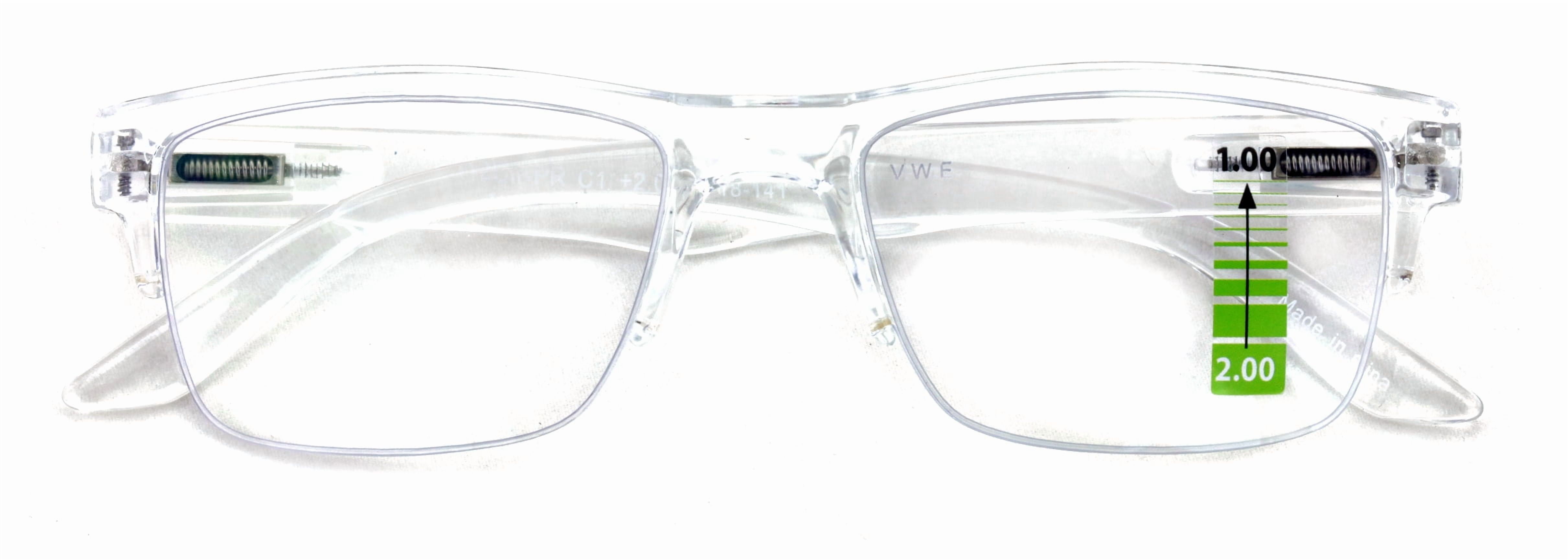 Semi-Rimless Rectangular Progressive Multifocal Reading Glasses - Half ...