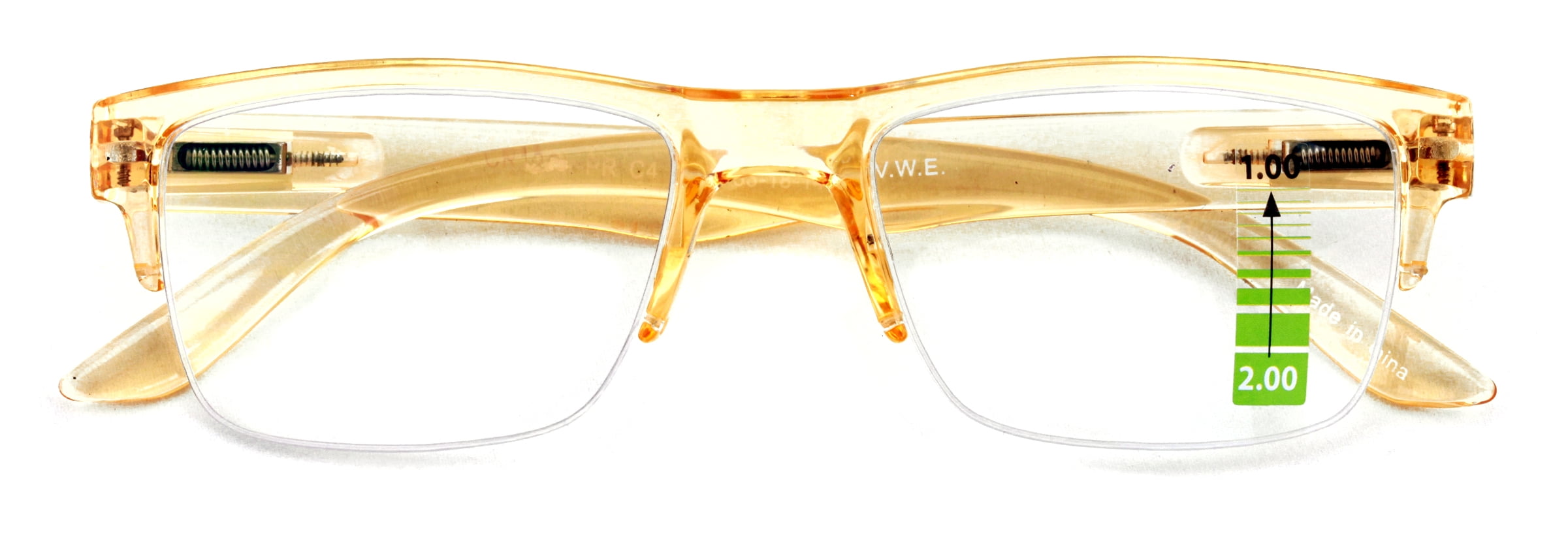 Semi-Rimless Rectangular Progressive Multifocal Reading Glasses - Half ...