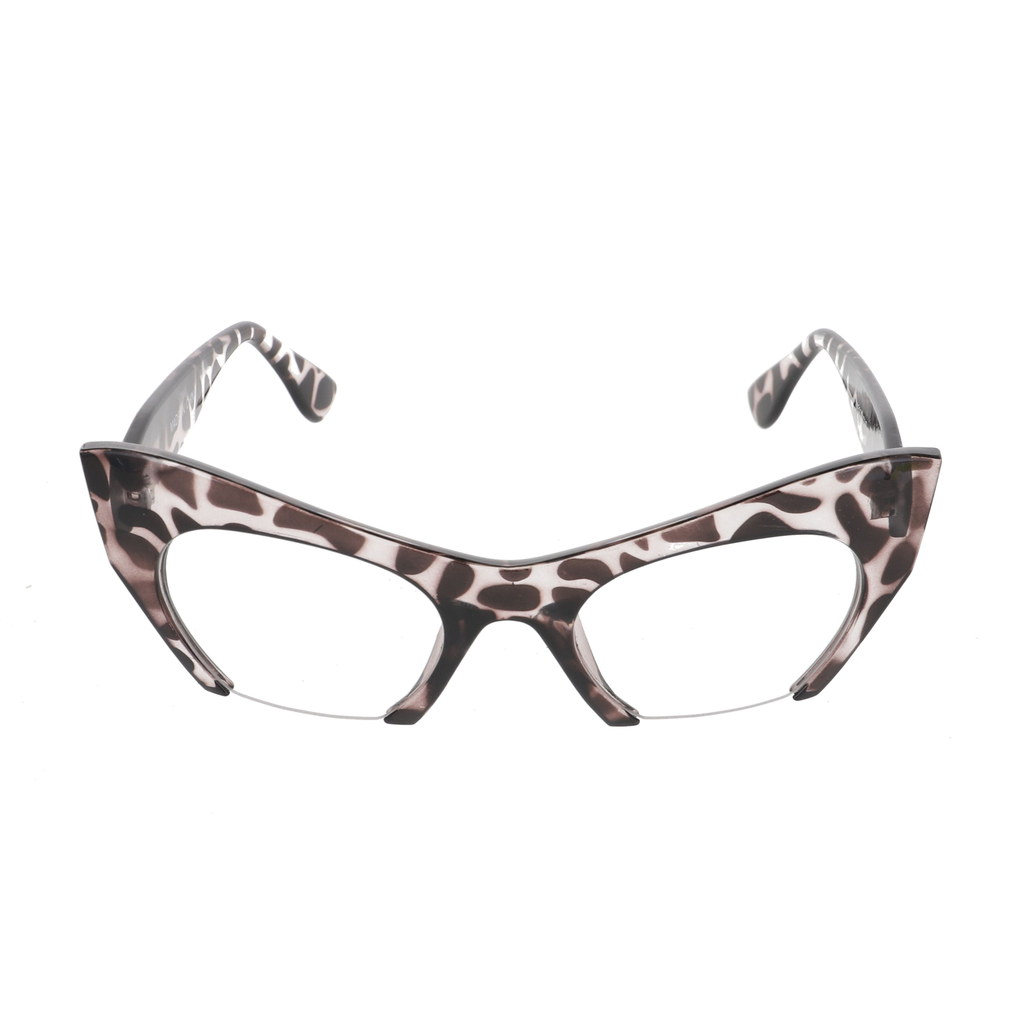 Semi Rimless Women Retro Cat Eye Razor Style Clear Lens EYEGLASSES ...