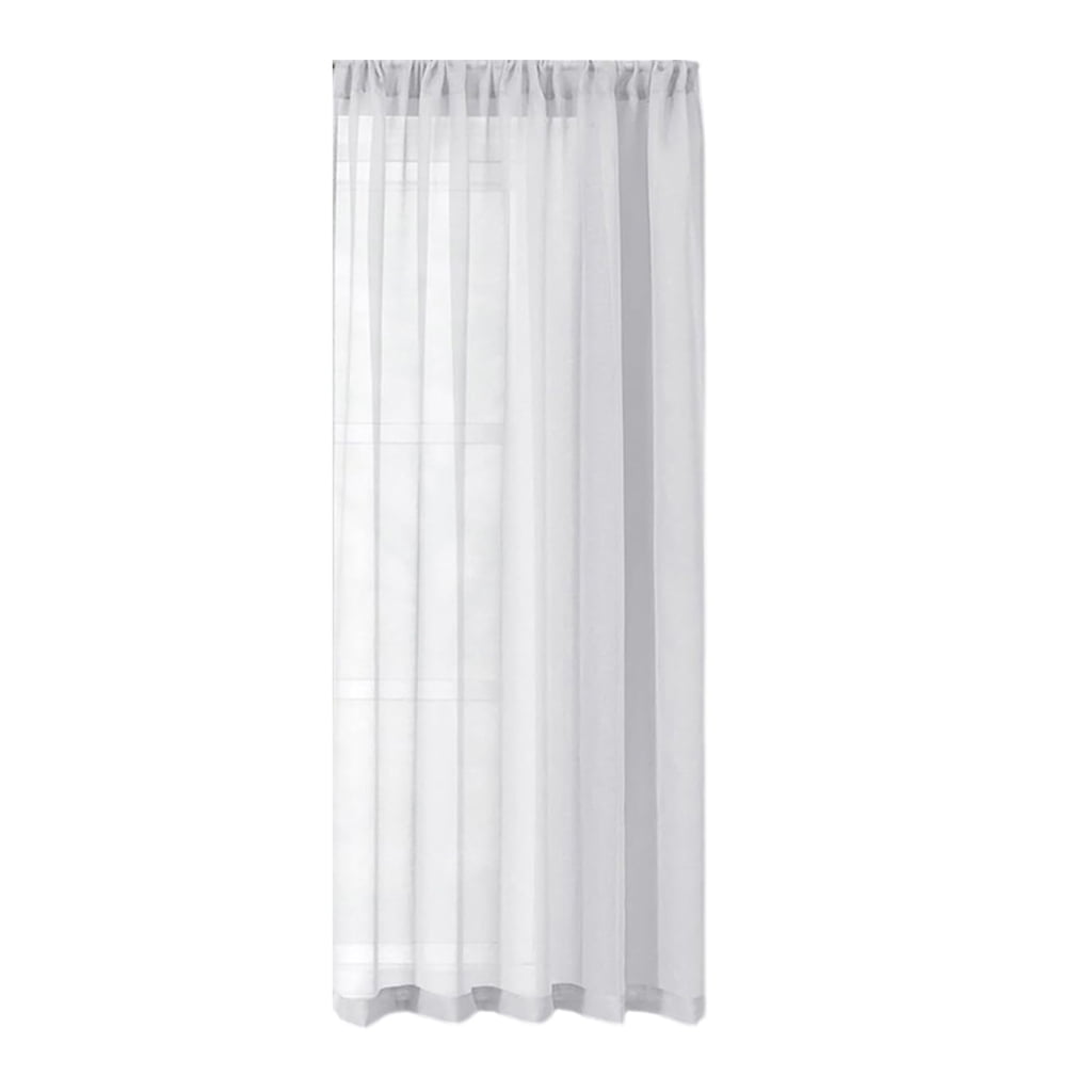 Semi Sheer Curtain Ready Made Window Curtains Polyester Fabric Easy ...