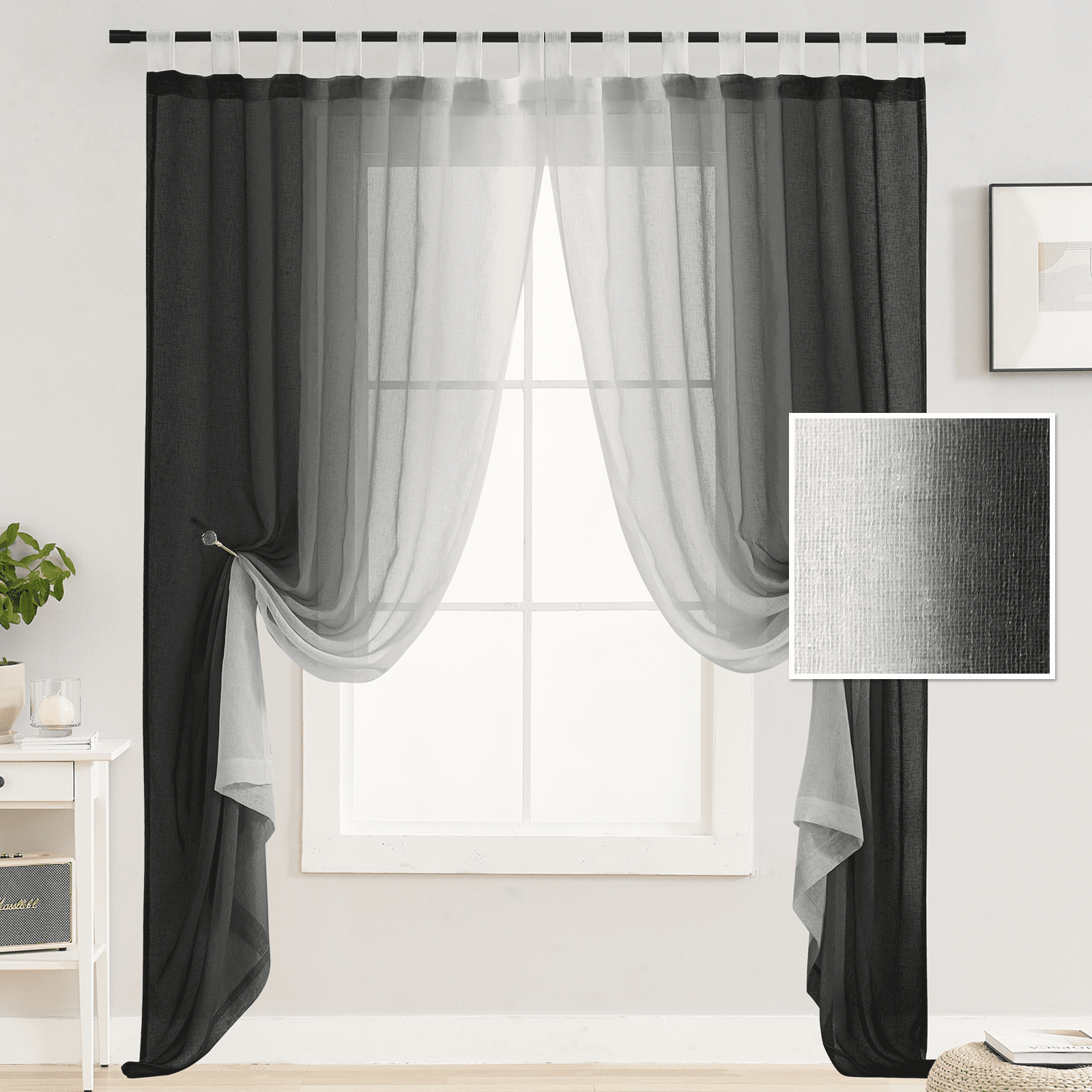 Achim Ombre Window Curtain Scarf, 50x144, Burgundy - Walmart.com
