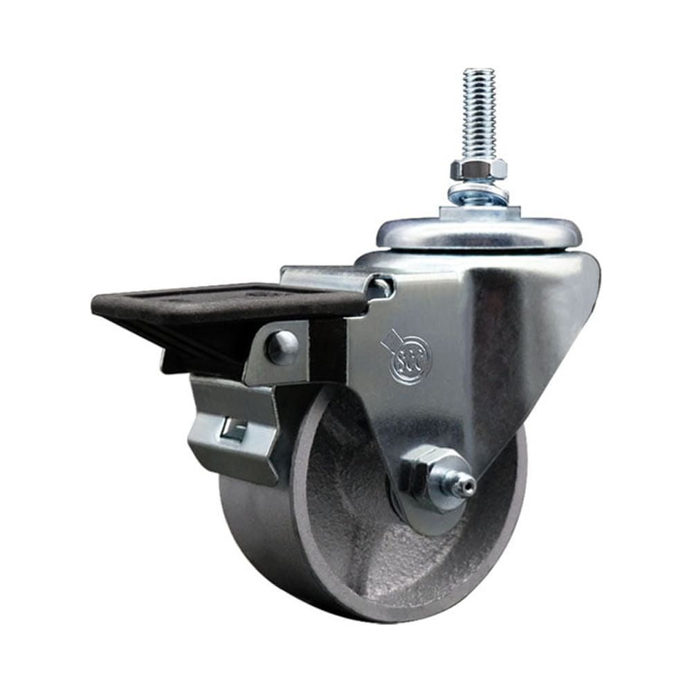 Semi Steel Cast Iron Swivel Threaded Stem Caster w/Roller Bearing - 3 ...