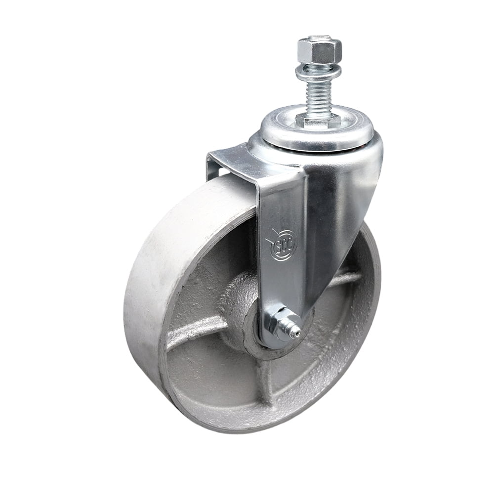 Semi Steel Swivel Threaded Stem Caster - 5" Wheel & 1/2" Stem - Walmart.com