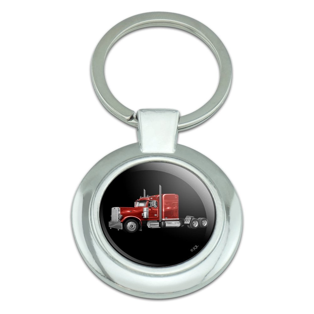 Semi Tractor Trailer Truck Trucker Classy Round Chrome Plated Metal ...