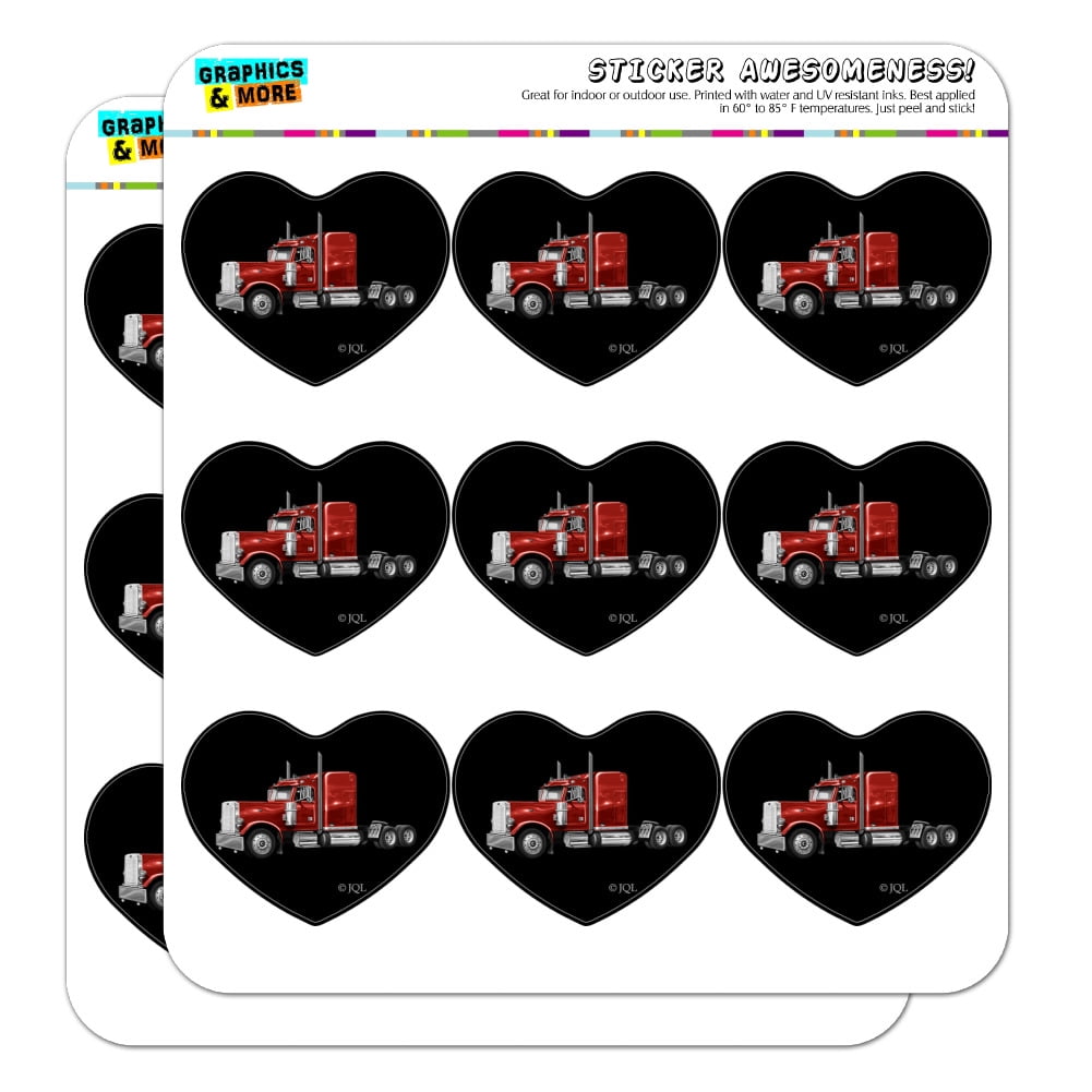 Semi Tractor Trailer Truck Trucker Heart Shaped Planner Calendar ...