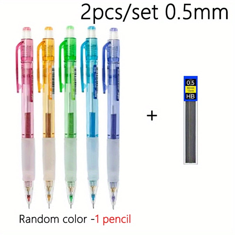 Semi-Transparent Colored Mechanical Pencils Set, 0.5/0.7mm Lead ...