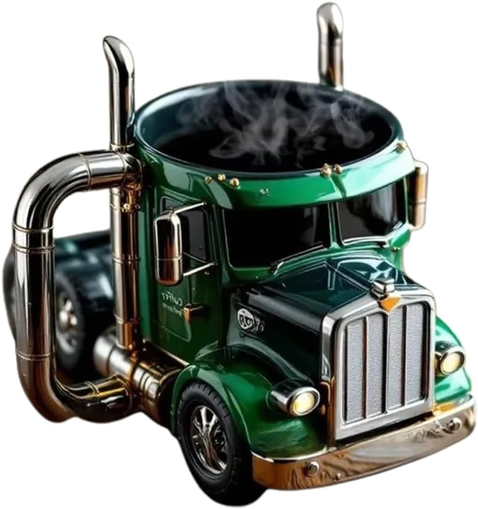 Semi-Truck Coffee Mugs,Handcrafted Truck Coffee Mug,Stainless Steel ...
