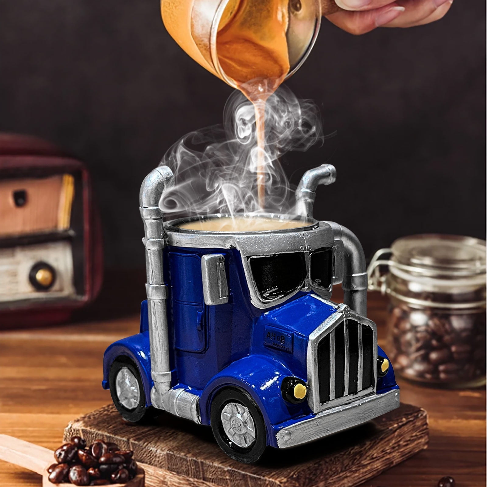 Semi-Truck Coffee Mugs, Stainless Steel Handcrafted Truck Coffee Mug ...
