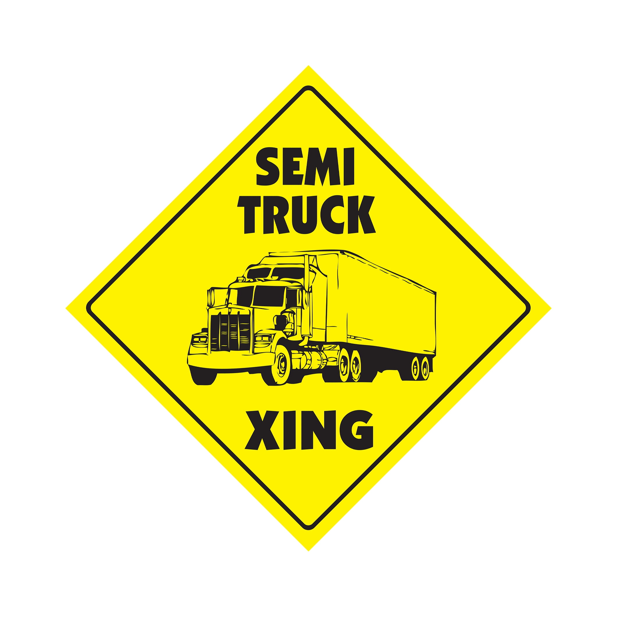 Semi Truck Crossing Sign Zone Xing | Indoor/Outdoor | 20" Tall driver ...