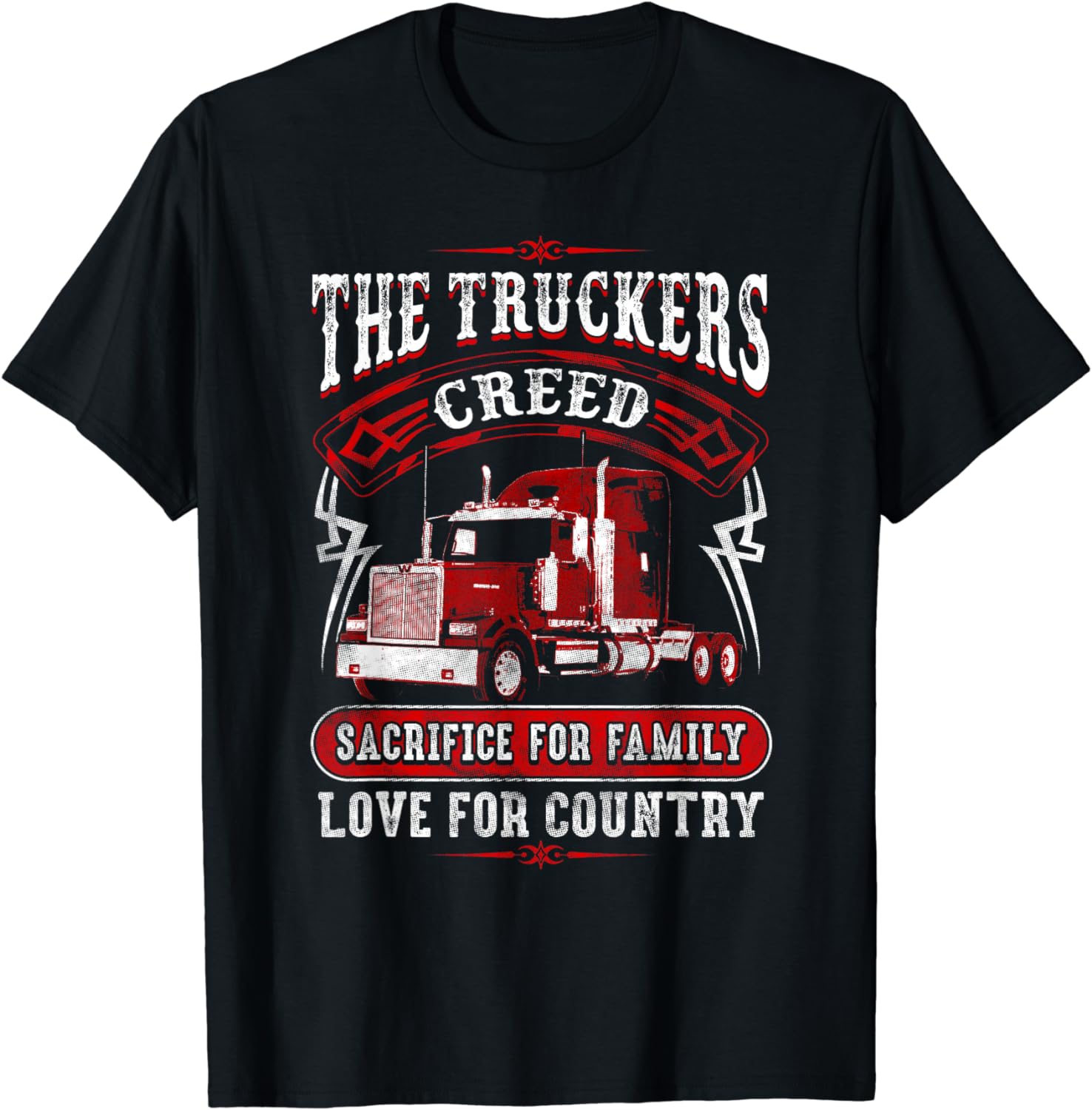 Semi Truck Driver Design for Long Haul 18 Wheeler Truckers T-Shirt ...