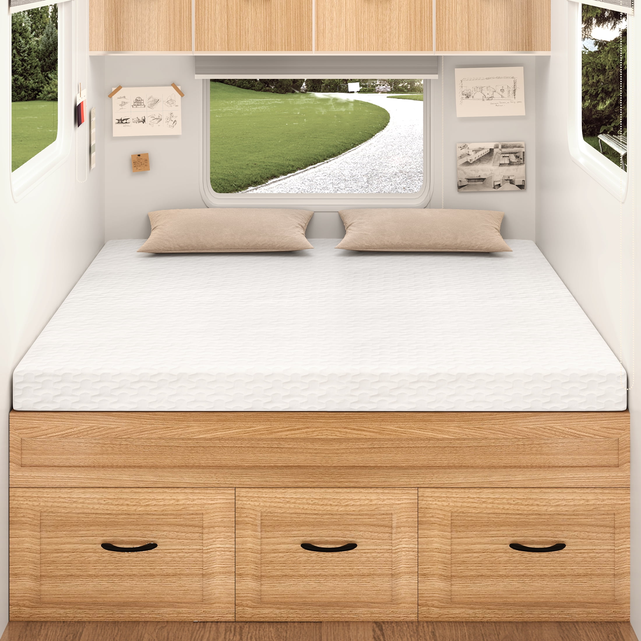 Semi Truck Mattress, 4" Memory Foam Topper, Ultra-Soft Cover, CertiPUR ...