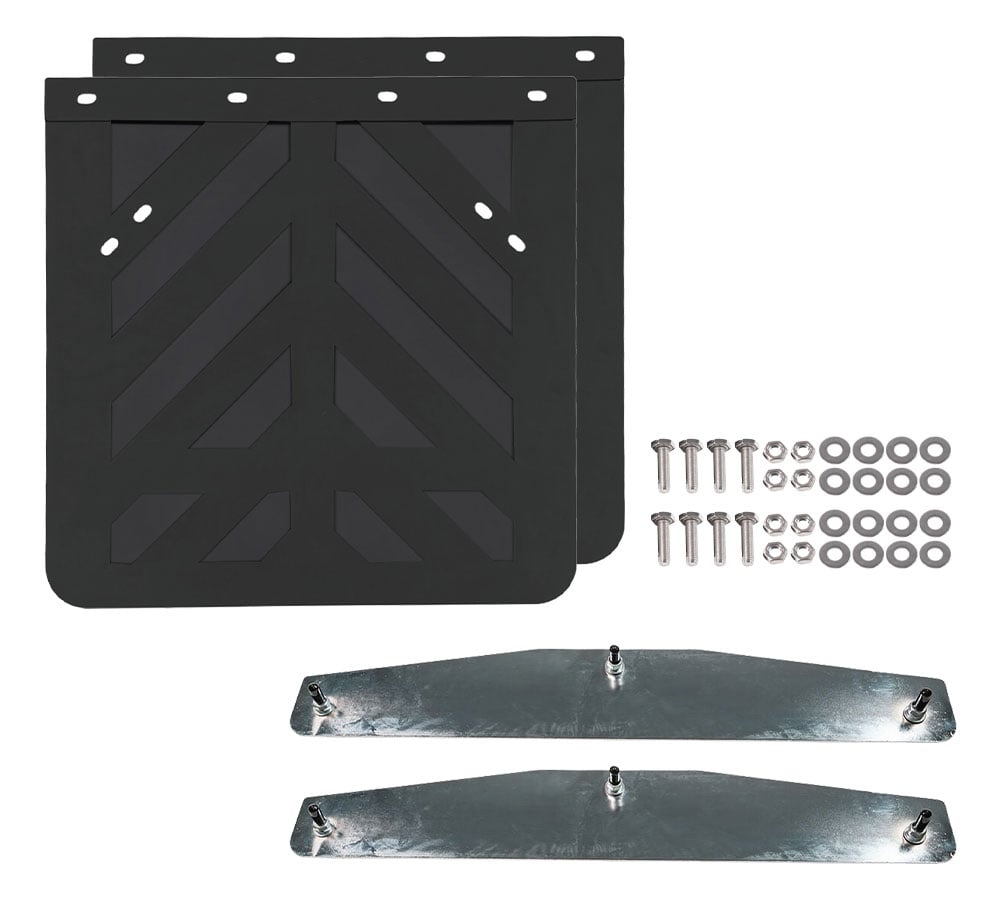 Semi Truck Mud Flap & Weight Kit – Includes 2 Pack 24"x24" Black ...