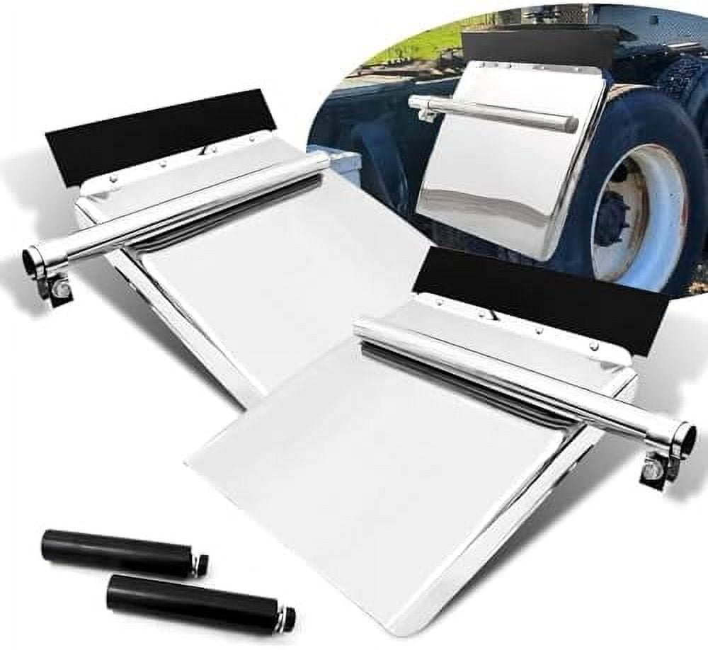 Semi Truck Quarter Fenders Set, 24" x 24" Stainless Steel, for Truck ...