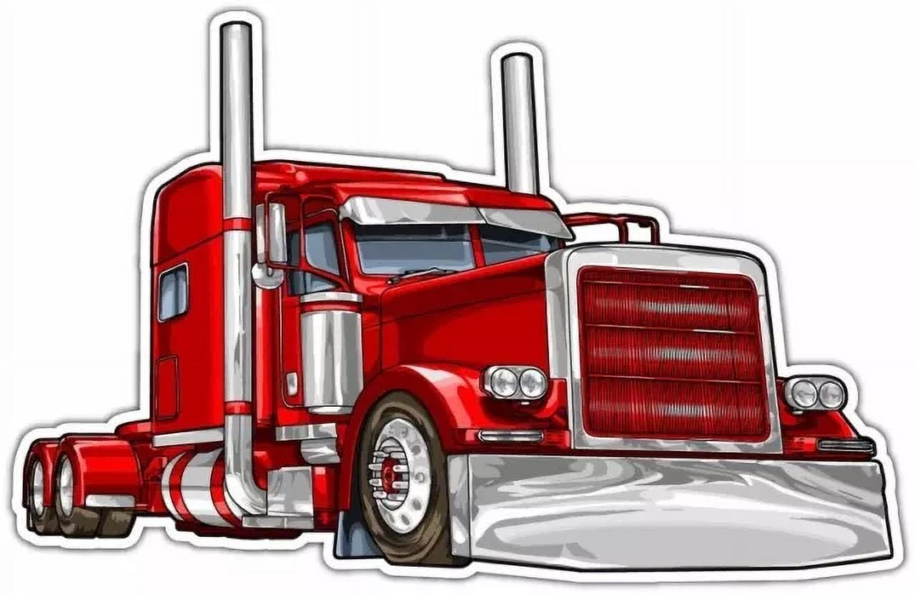 Semi Truck Red Trailer Freight Trucking Car Window Stickerphone Decal ...