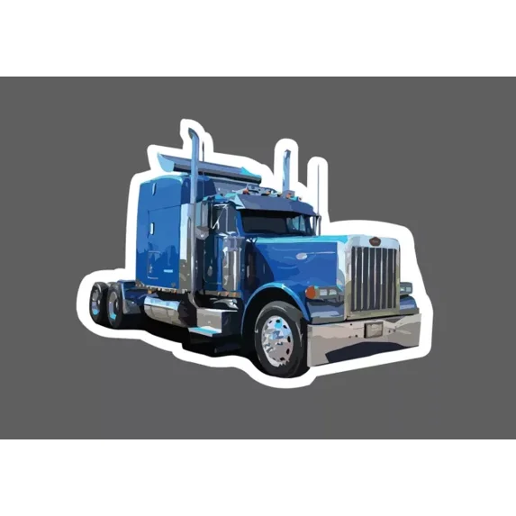 Semi-Truck Sticker Blue Waterproof Sticker Phone Decal Water Bottle Stickers Car Decals, Laptop ...
