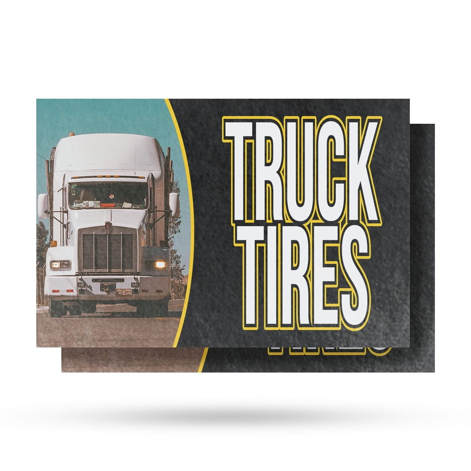 Semi Truck Tires Vinyl Decal 2 Pack of 18 Inch x 24 Inch Weatherproof ...