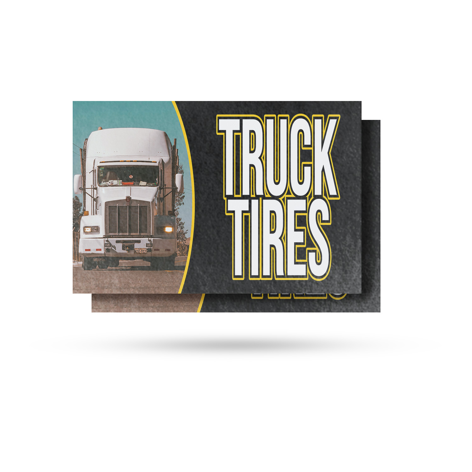 Semi Truck Tires Vinyl Decal 2 Pack of 24 Inch x 36 Inch Weatherproof ...