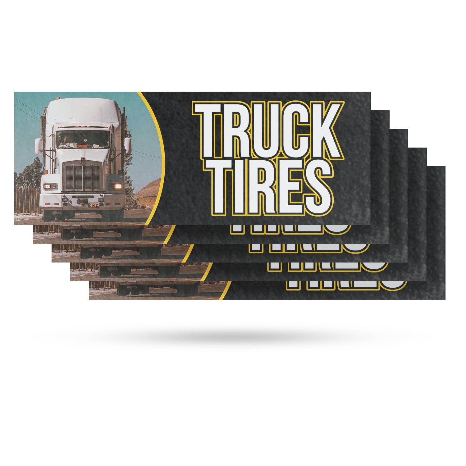 Semi Truck Tires Vinyl Decal 5 Pack of 12 Inch x 5 Inch Weatherproof ...