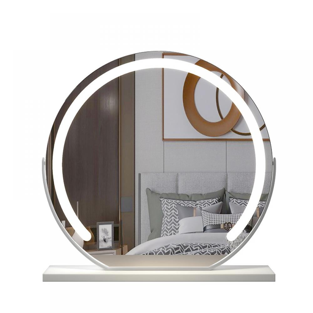 Semi-circle LED with light makeup mirror desktop smart touch dimming ...