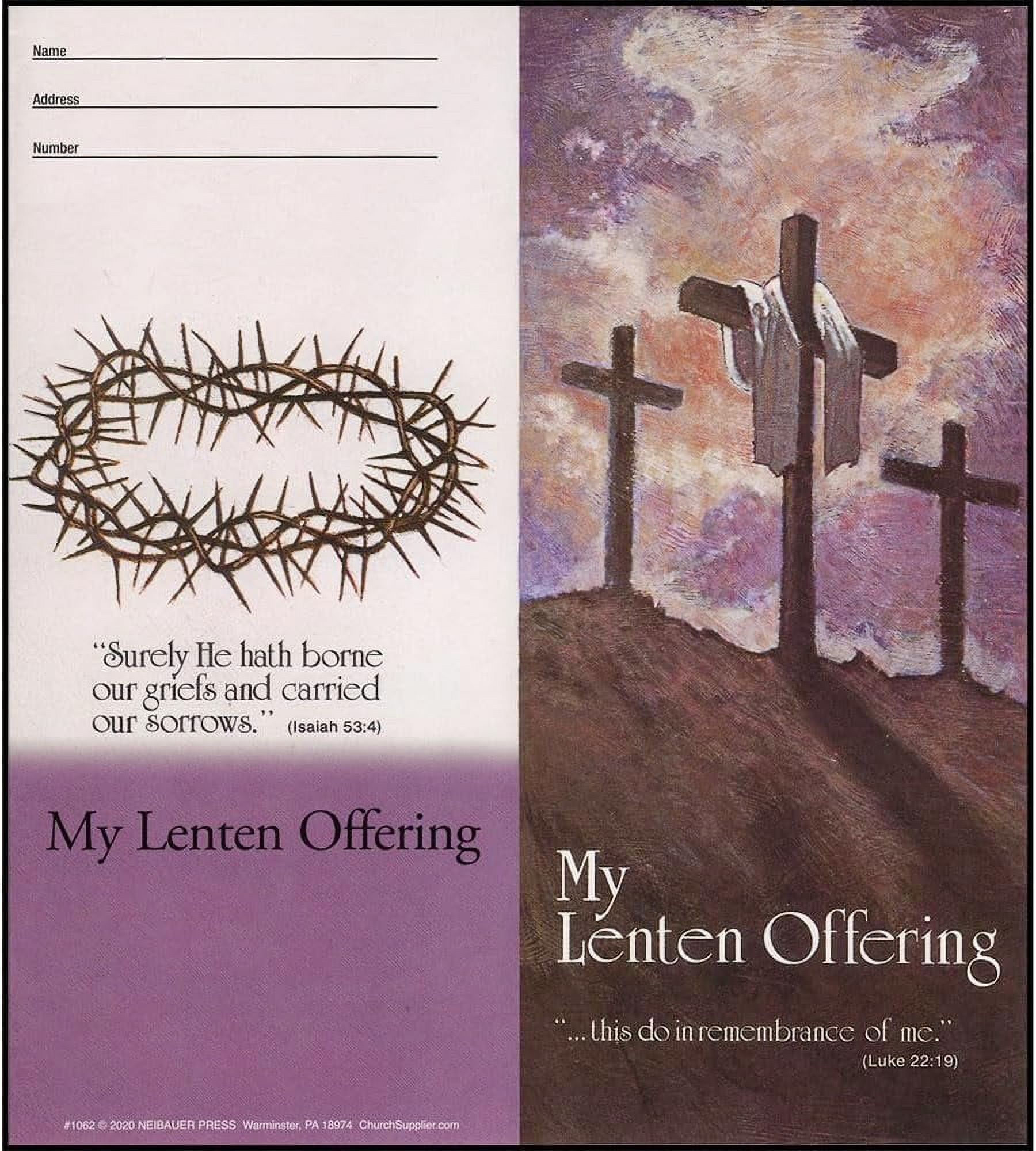 Semi-dated Lent Crosses Coin Quarter Coin Folders for Church ...