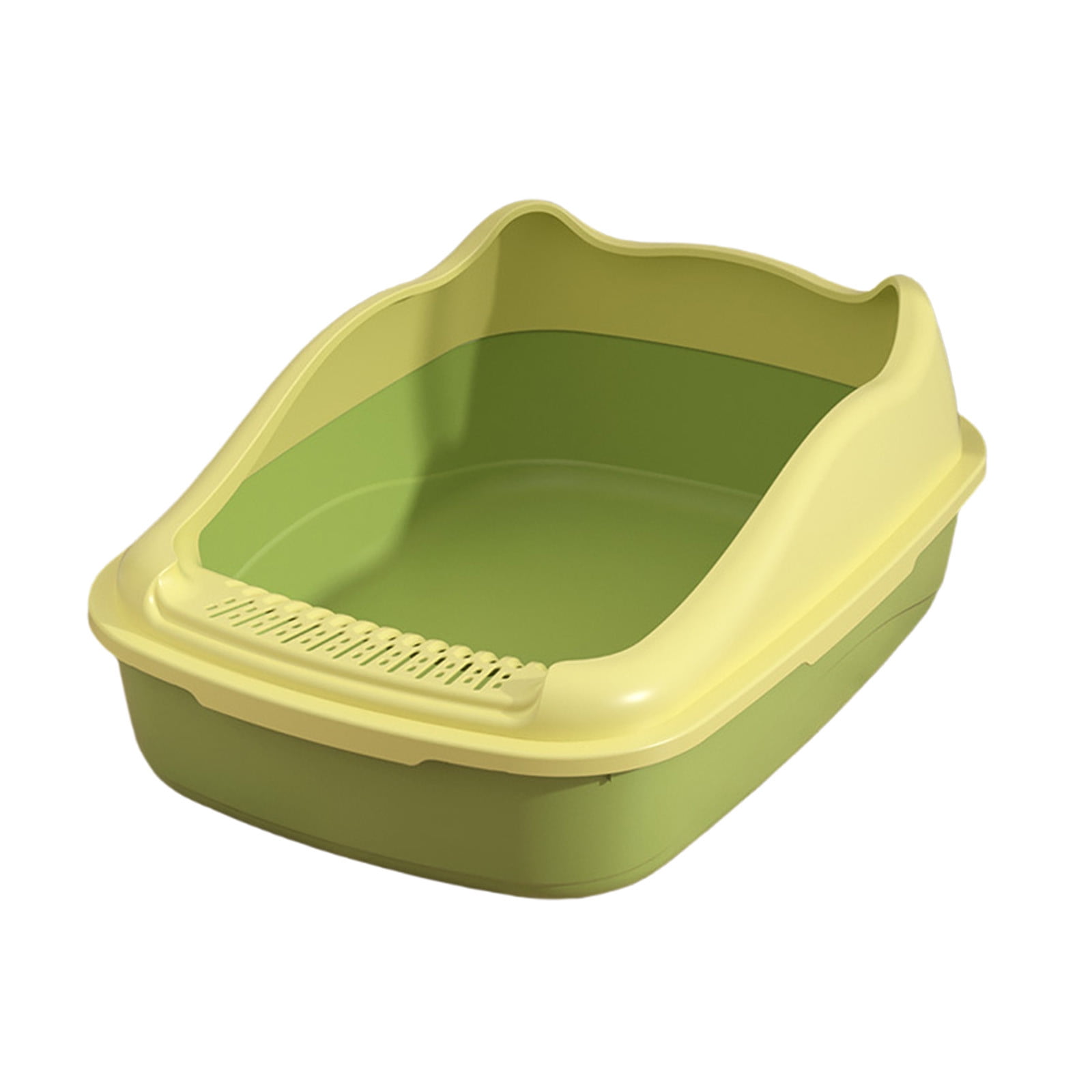 Semi-enclosed Cat Litter Box with Deodorant, Leak-proof Plastic, High ...