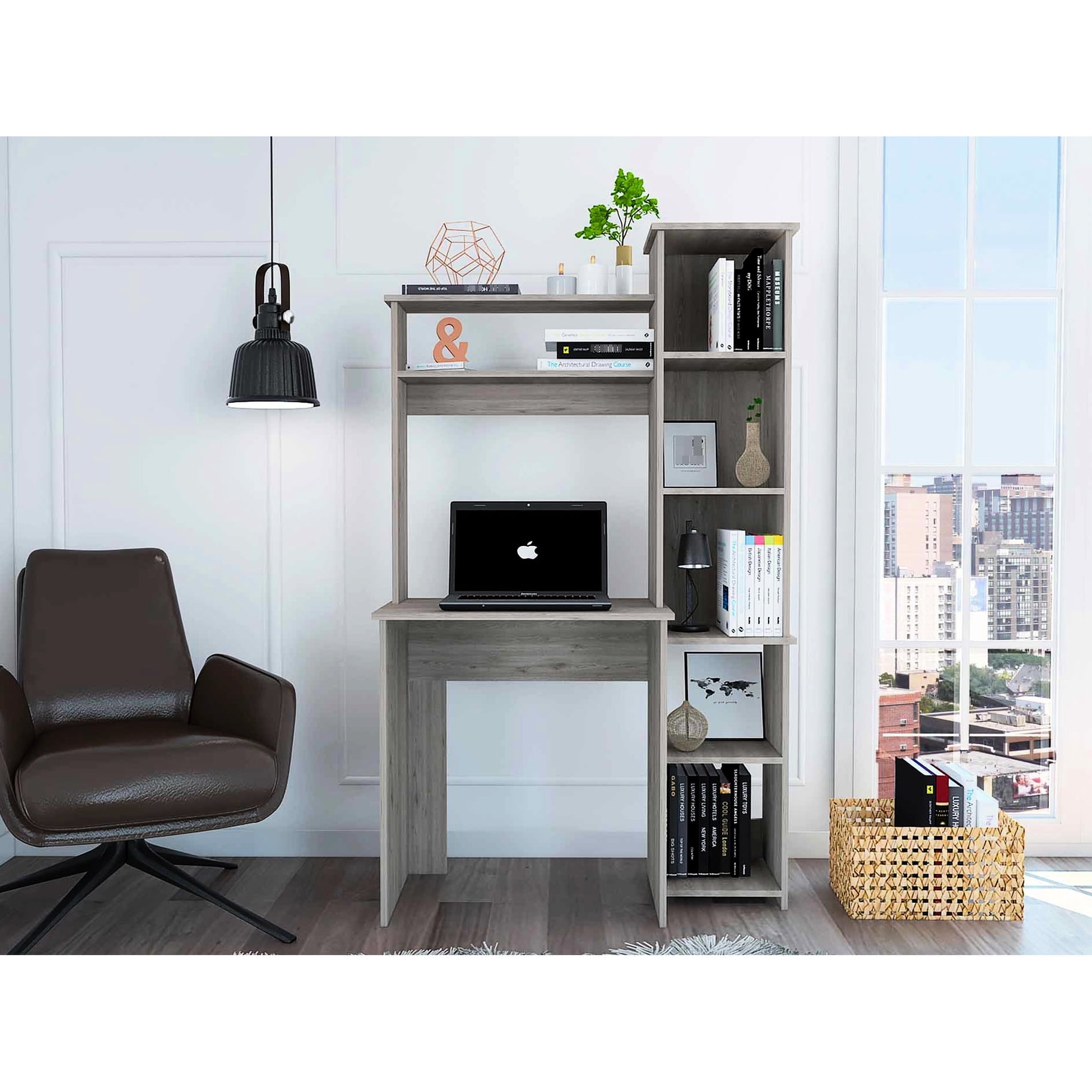 Semi-open and Open Shelves | Rectangular Desk for Office, Engineered ...