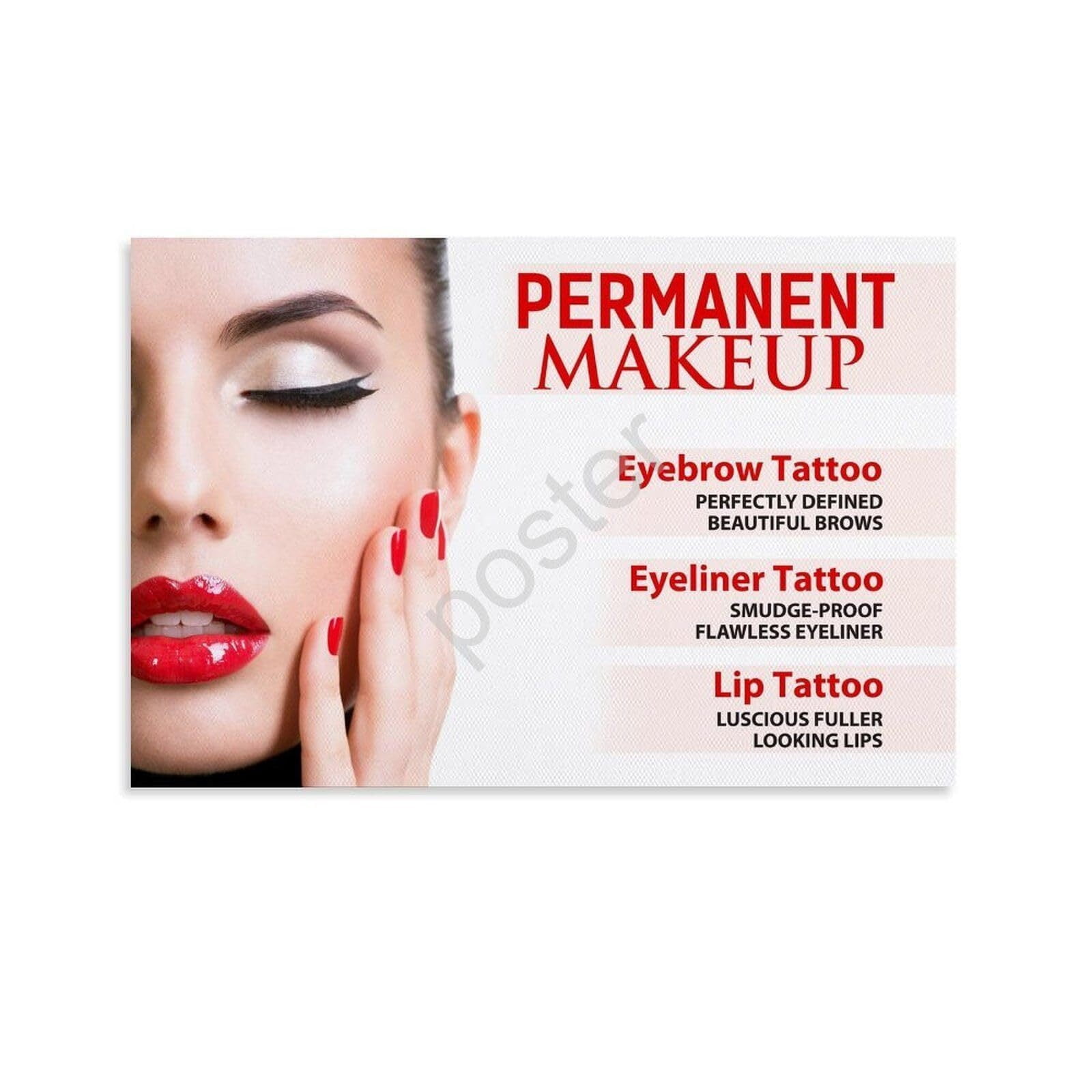 Semi-permanent Make-Up Shading Eyebrows Poster Beauty Salon Wall Decor ...