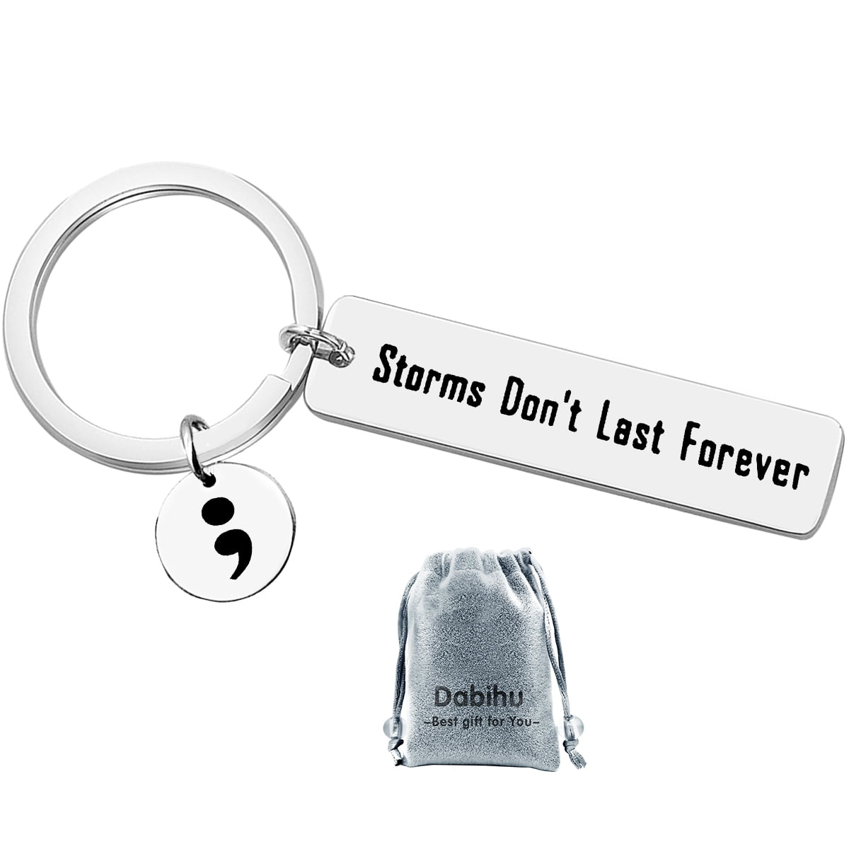 Semicolon Keychain, 'Storms Don't Last Forever', Mental Health ...