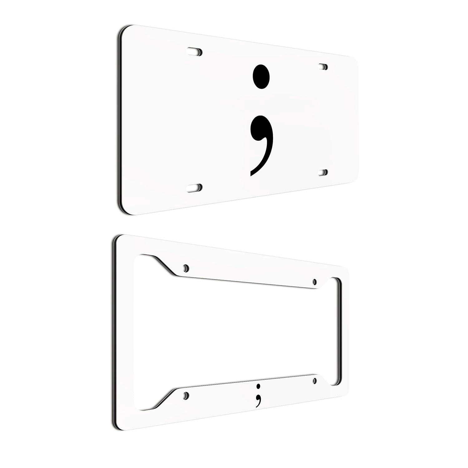 Semicolon License Plate | Semicolon Car Tag Frame | Made in the USA ...