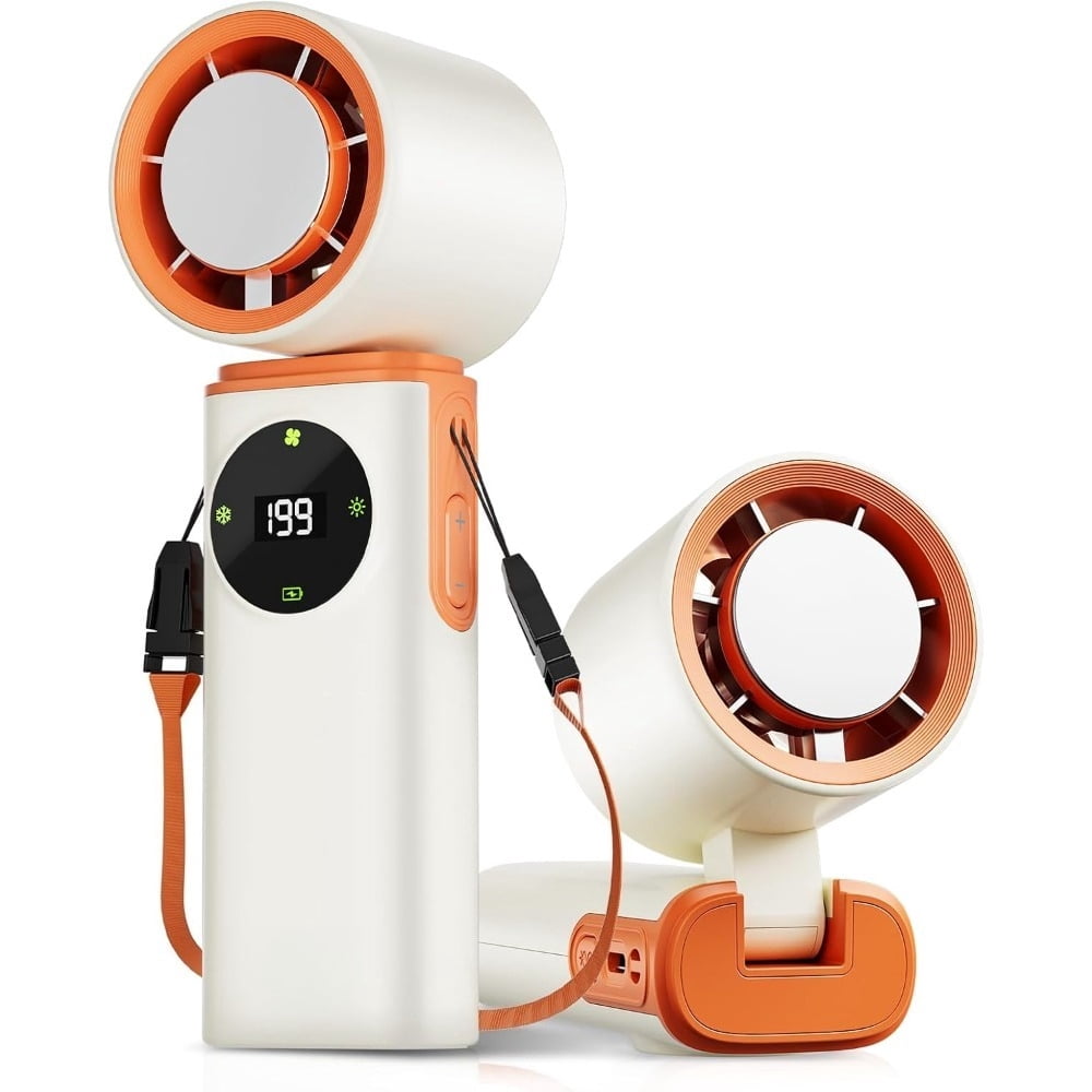 Semiconductor Ice-Cooling Handheld Cold Air Fan, 1-199 Stepless Speed ...