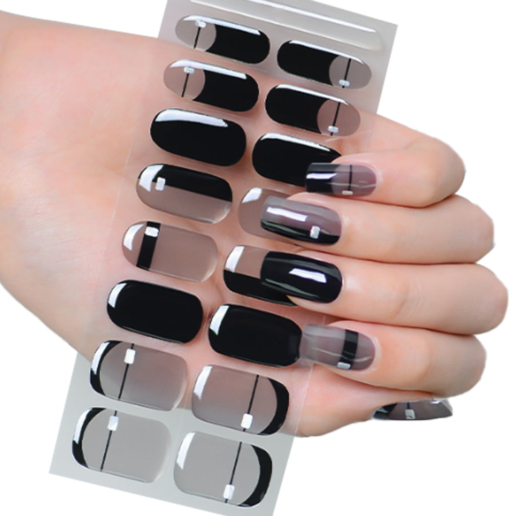 Semicured Gels Nails Polish Strips Gels Nail Full Wrap Strips Gels ...