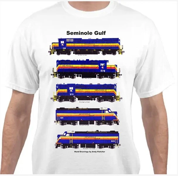 Seminole Gulf Locomotives Railroad T-Shirt by Andy Fletcher - Walmart.com